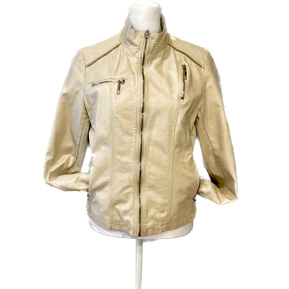 Blu Deise | Jackets & Coats | Blu Deise Cream Colored Vegan Leather ...